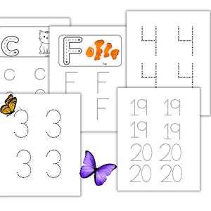 Alphabet Worksheets & Number Tracing Worksheet for Preschool Large ...