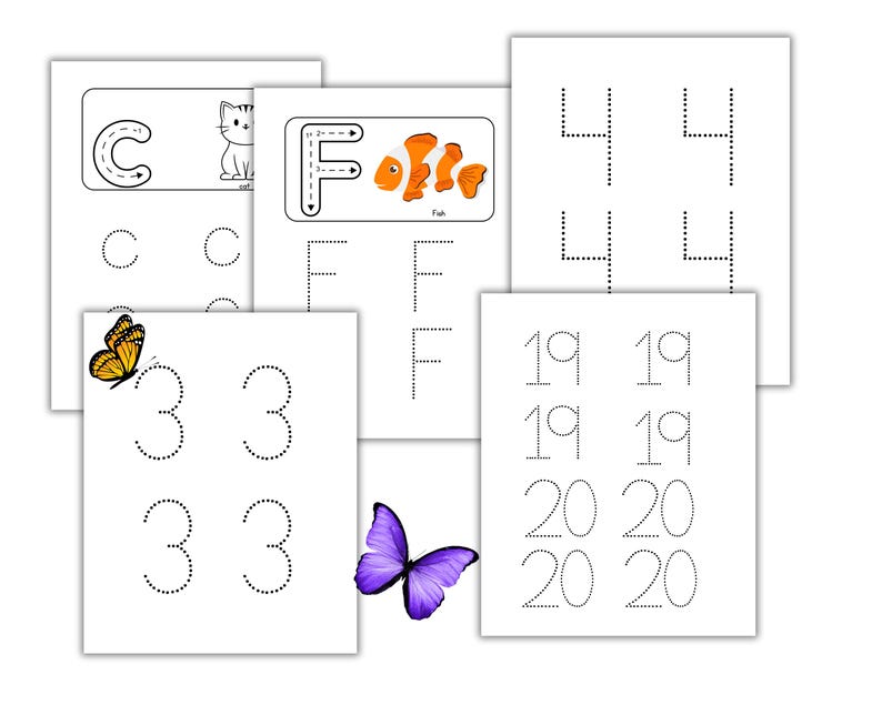 Alphabet Worksheets & Number Tracing Worksheet for Preschool Large ...