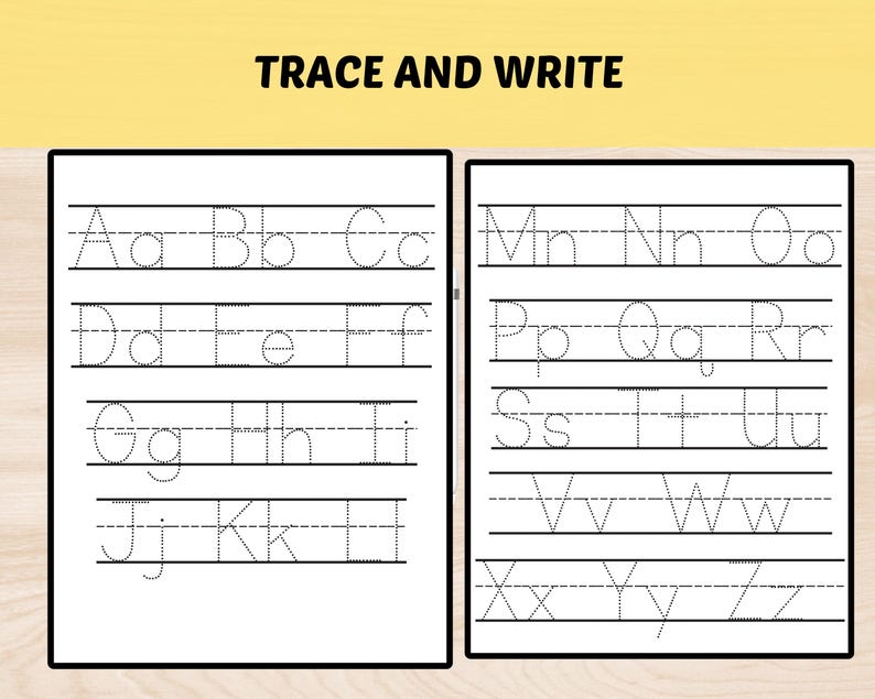 Kindergarten Spelling & Alphabet Tracing Worksheets (PDF) - Etsy