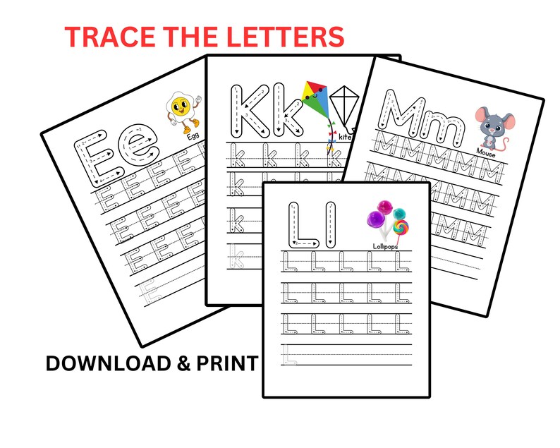 Sightwords Alphabet Worksheet for Pre-k and 1st Grader Trace the ...