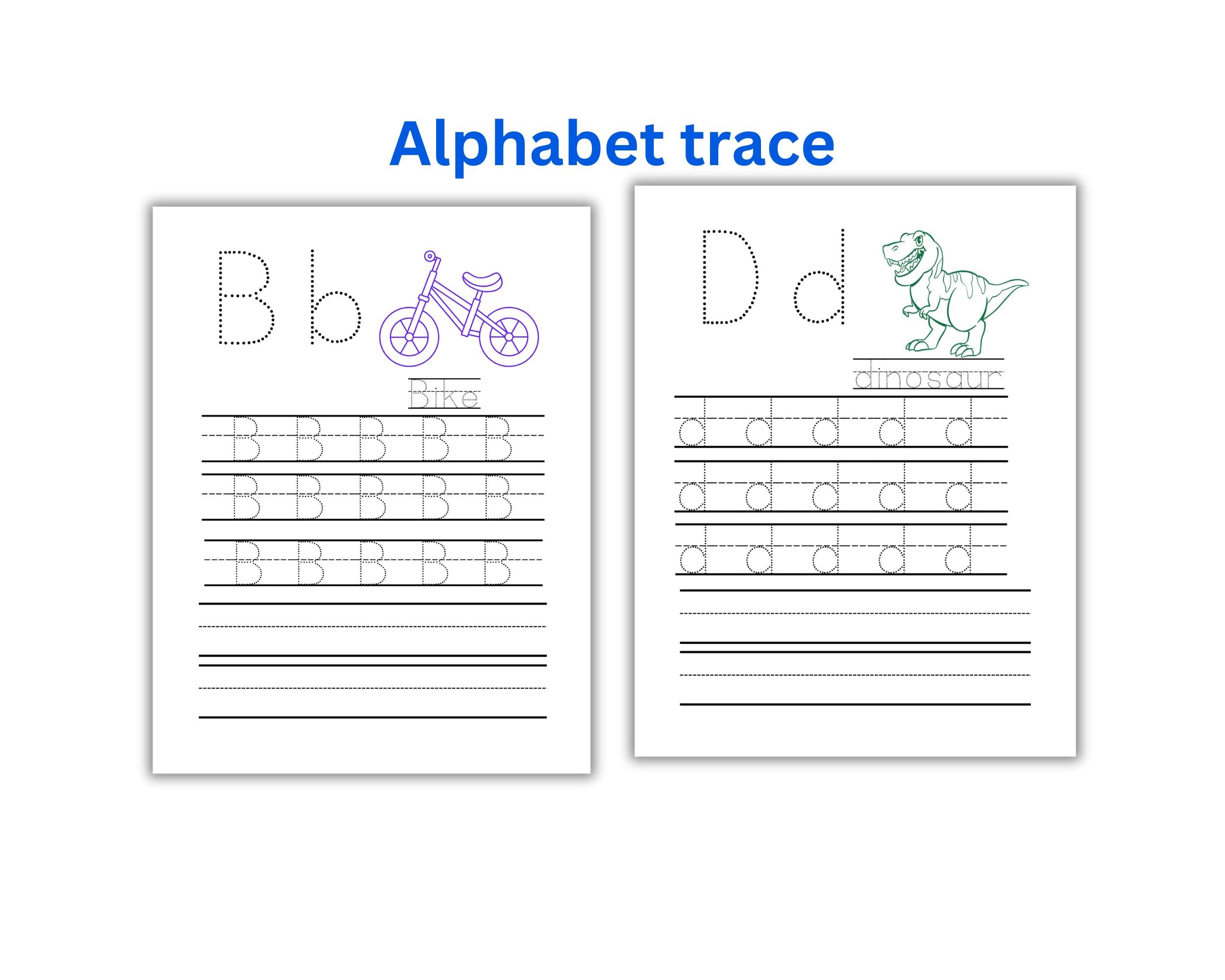 Alphabet Tracing Worksheet for Pre-k Thru First Grade Handwriting ...