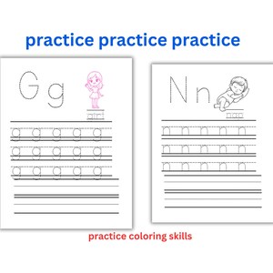 Alphabet Tracing Worksheet for Pre-k Thru First Grade Handwriting ...