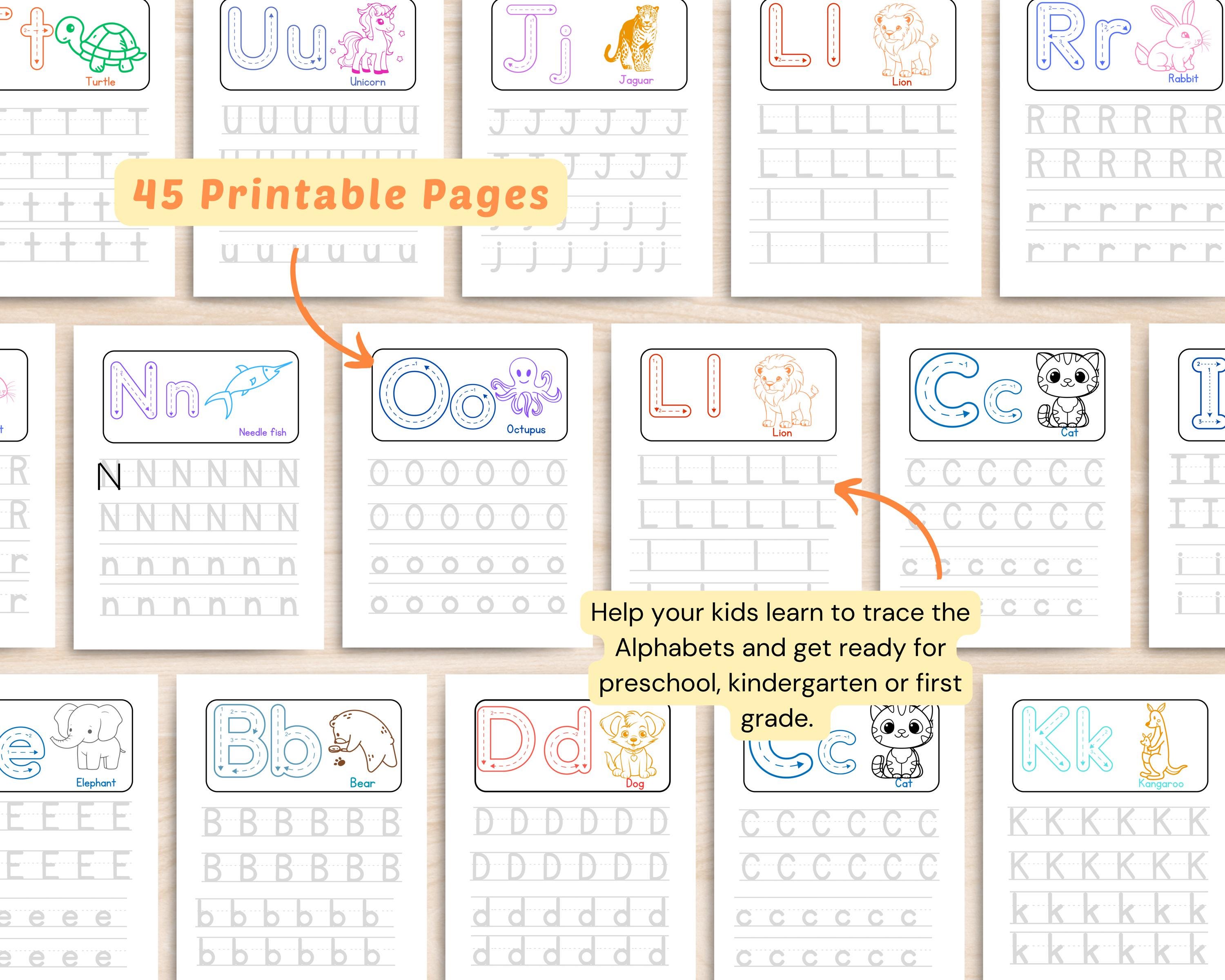 Worksheet for Pre-k Alphabet Letter Tracing Worksheet Activity for Kids ...