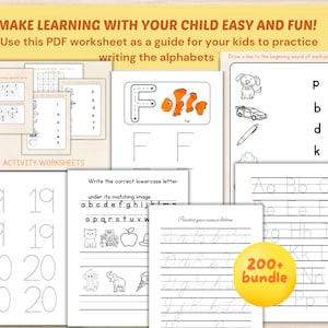 Alphabet Tracing Worksheet for Pre-k Thru First Grade Handwriting ...