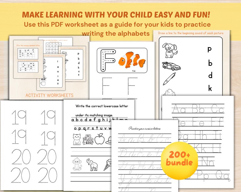 Alphabet Tracing Worksheet for Pre-k Thru First Grade Handwriting ...