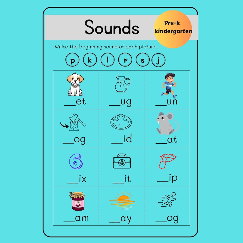 Kindergarten Spelling & Alphabet Tracing Worksheets (PDF) - Etsy