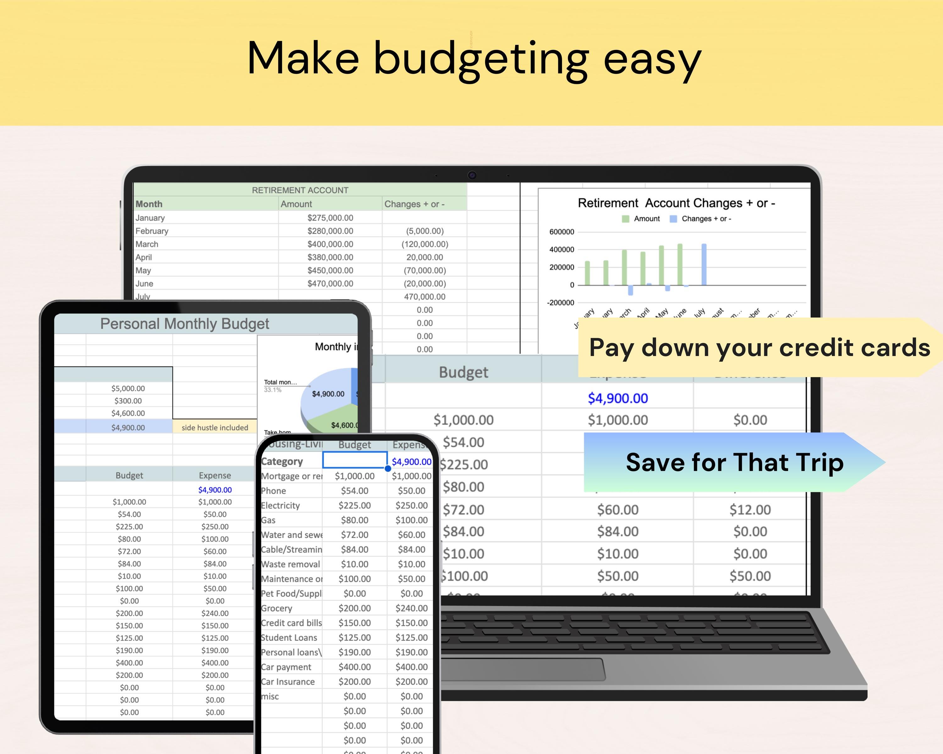 Digital Chore Chart Expense Tracker for Paycheck Budget Finance Planner ...