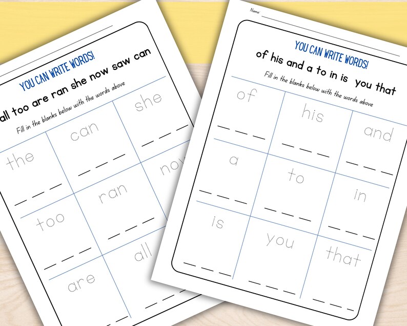 Kindergarten Sight Words First Grade Spelling Worksheet Trace and Write ...