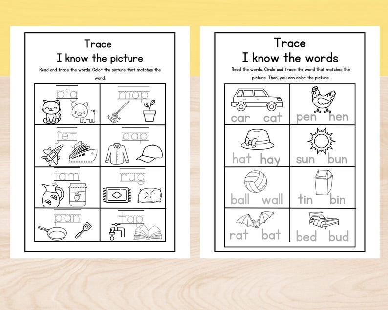 Sight Words Pre-k Kindergarten Spelling Worksheets Alphabet Tracing ...