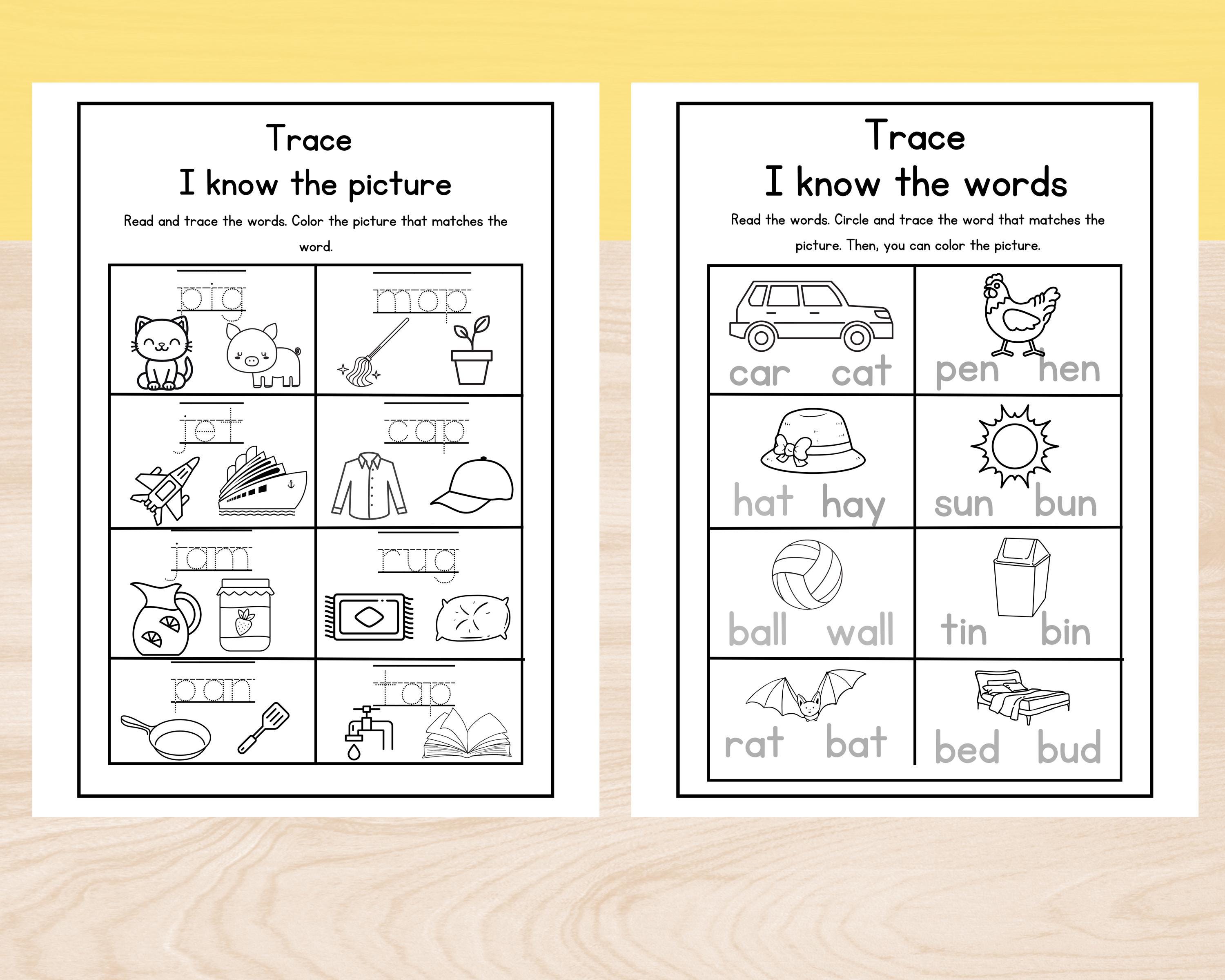 Sight Word Alphabet and Numbers Vowels With Tracing Worksheet for Pre-k ...