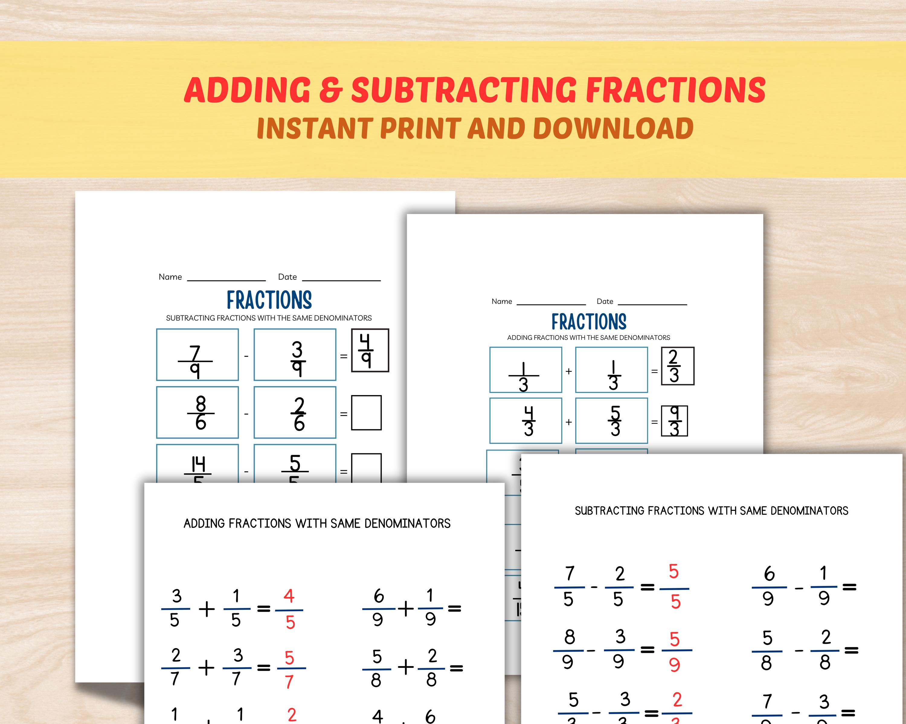 Fraction Worksheet math Worksheet for 3rd and 4th Grade Multiplication ...