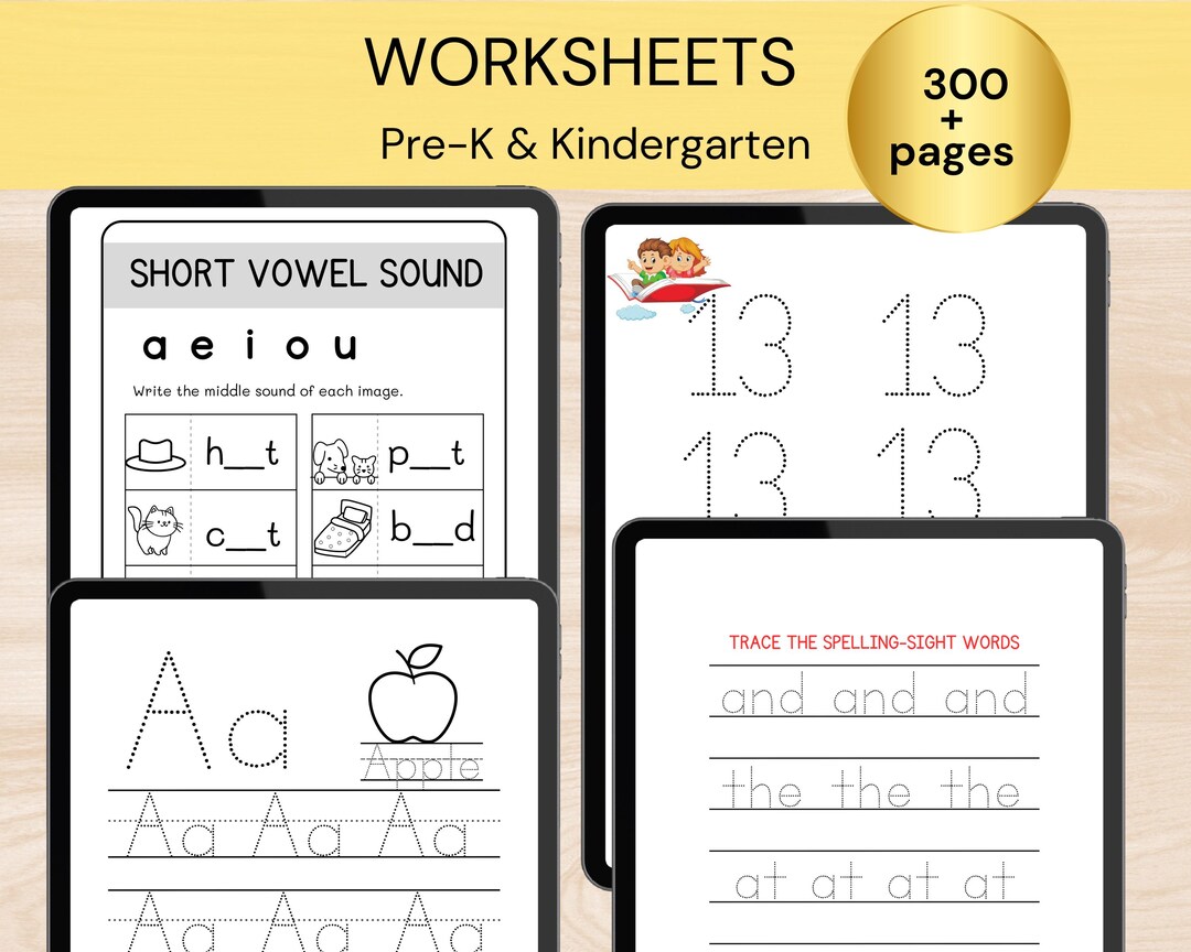 Preschool Pre- K & Kindergarten Tracing and Reading Worksheet Alphabet ...