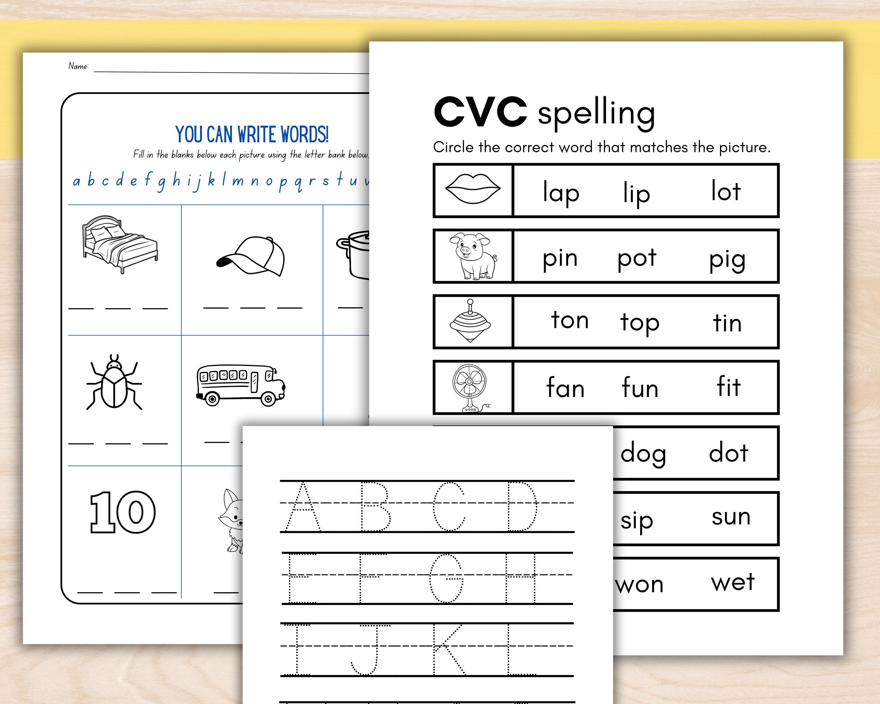 Sight Words Pre-k Kindergarten Spelling Worksheets Alphabet Tracing ...