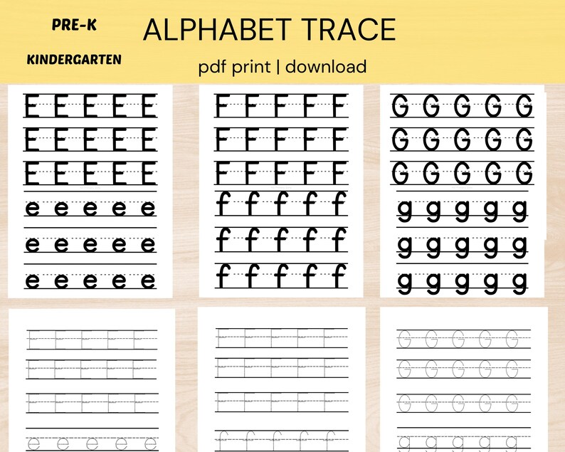 Kindergarten Alphabet Tracing Worksheet for Preschool Activity ...