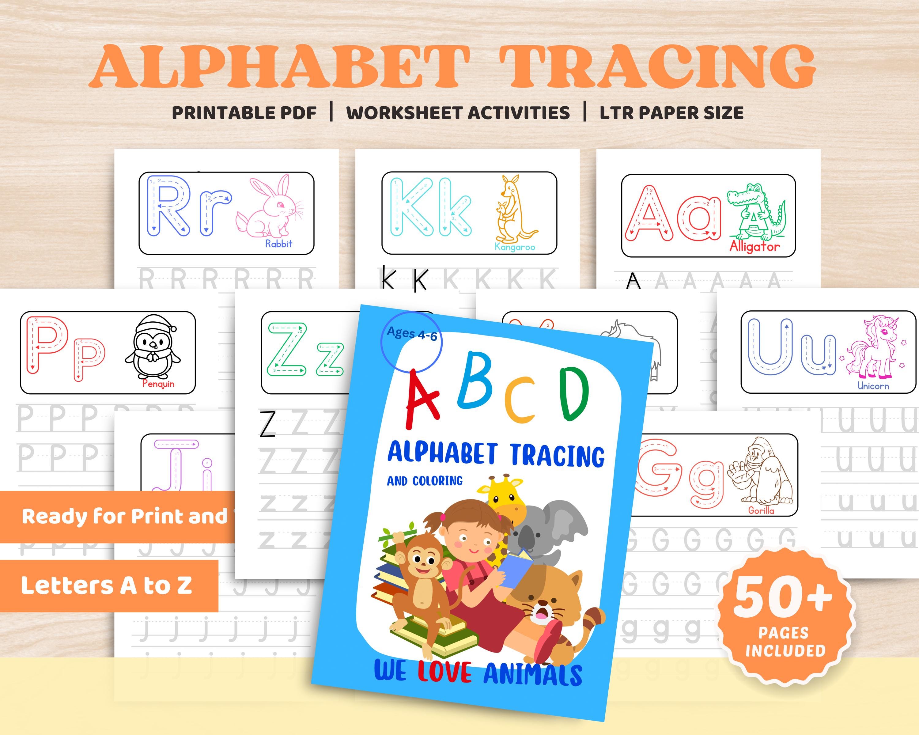 Worksheet for Pre-k Alphabet Letter Tracing Worksheet Activity for Kids ...