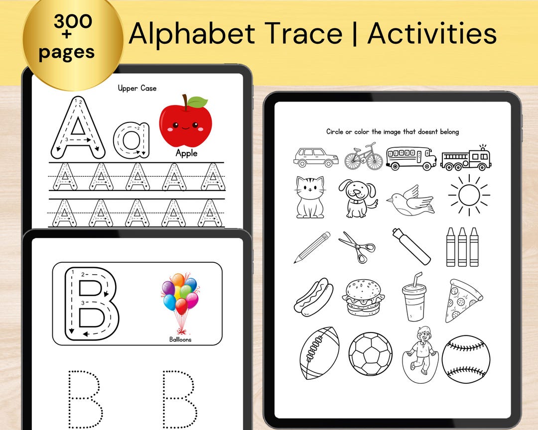 Pre- K & Kindergarten Tracing Worksheet Alphabet Tracing and Learning ...