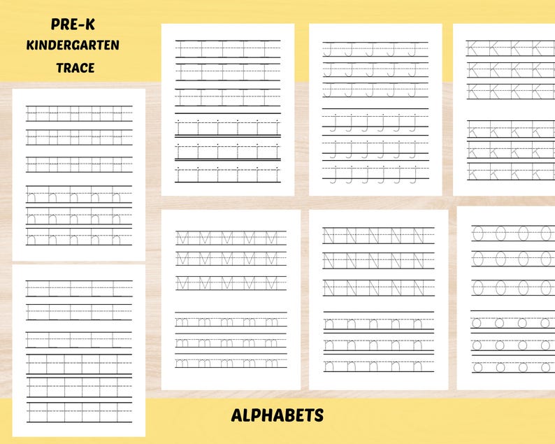 Kindergarten Alphabet Tracing Worksheet for Preschool Activity ...