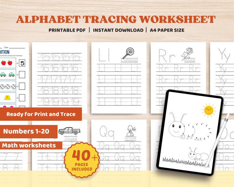 Alphabets Tracing Worksheets Activity for First Grade Tracing and ...