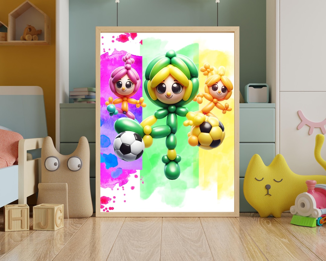 Sports Wall Art Girls Soccer Poster Wall Art Playroom Sports Decor ...