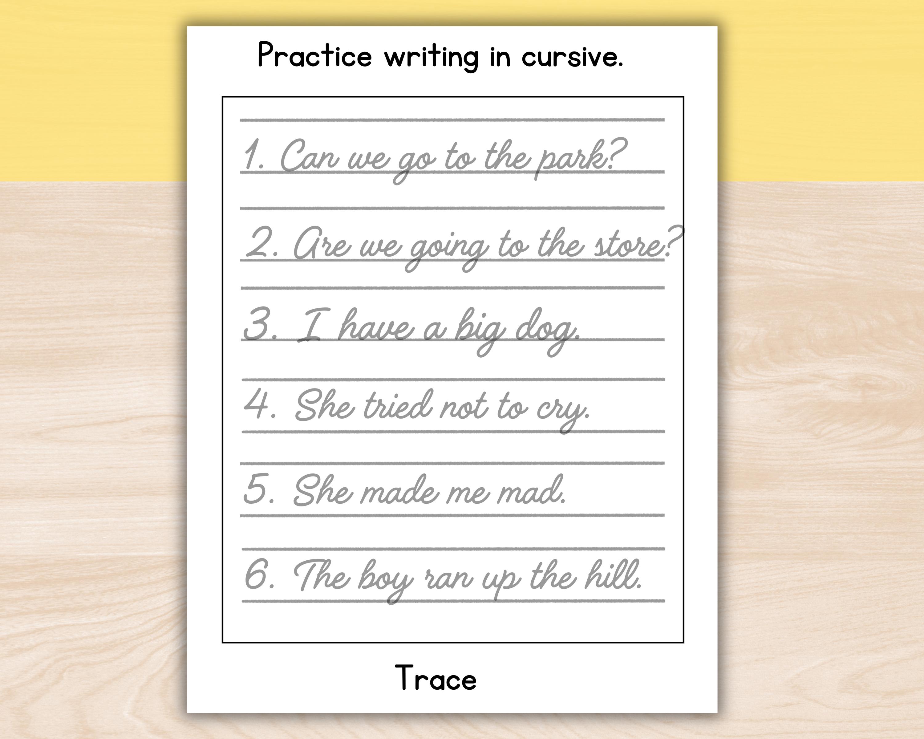 Alphabet Tracing Worksheet: Sight Word Handwriting Practice (PDF) - Etsy