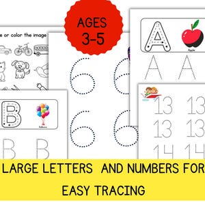 Alphabet Worksheets & Number Tracing Worksheet for Preschool Large ...