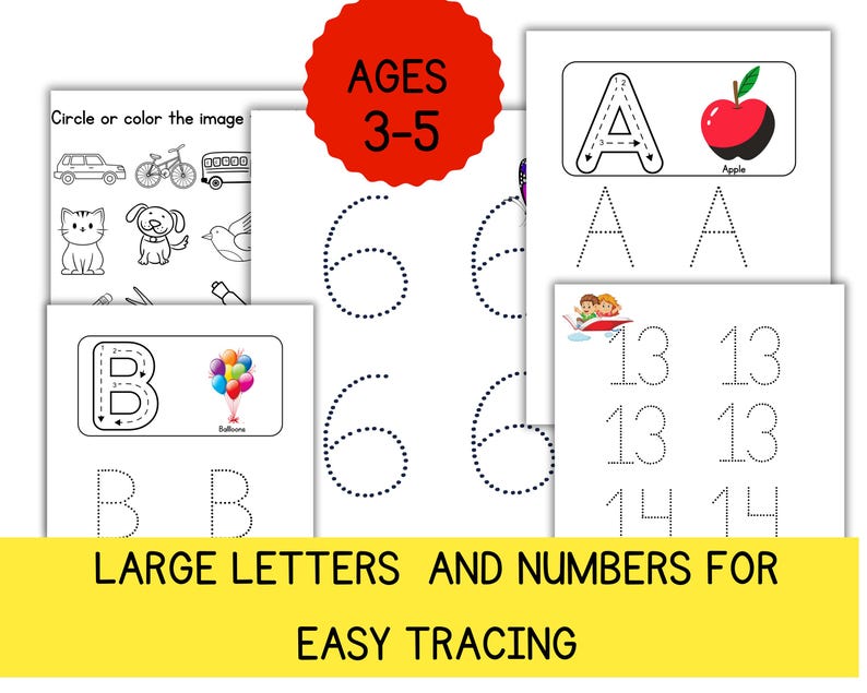 Alphabet Worksheets & Number Tracing Worksheet for Preschool Large ...