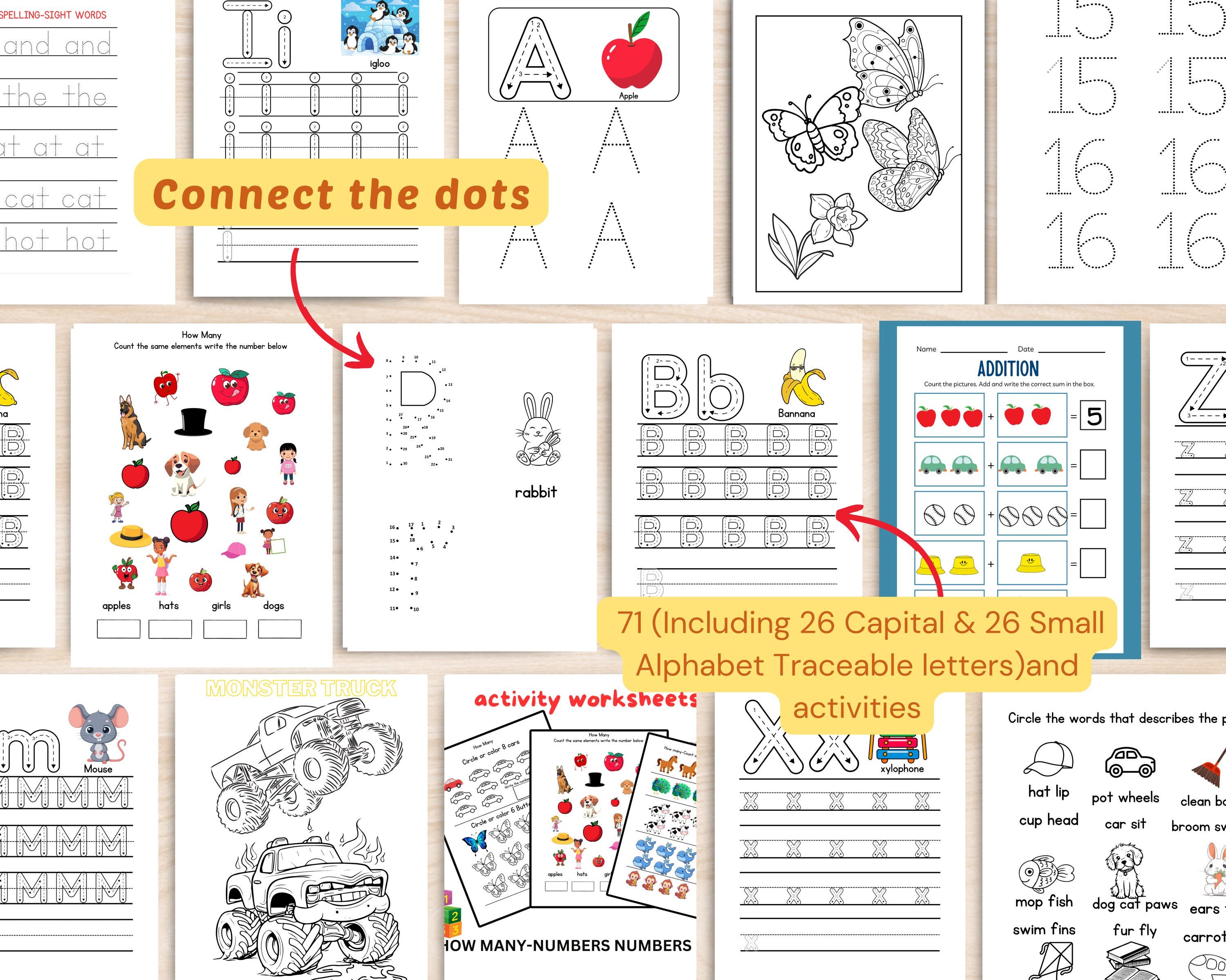 Pre- K & Kindergarten Tracing Worksheet Alphabet Tracing and Learning ...