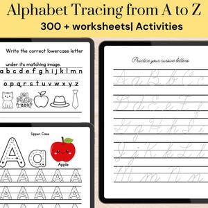 Alphabet Tracing Worksheet for Kids |pre-k | First Grade|handwriting ...