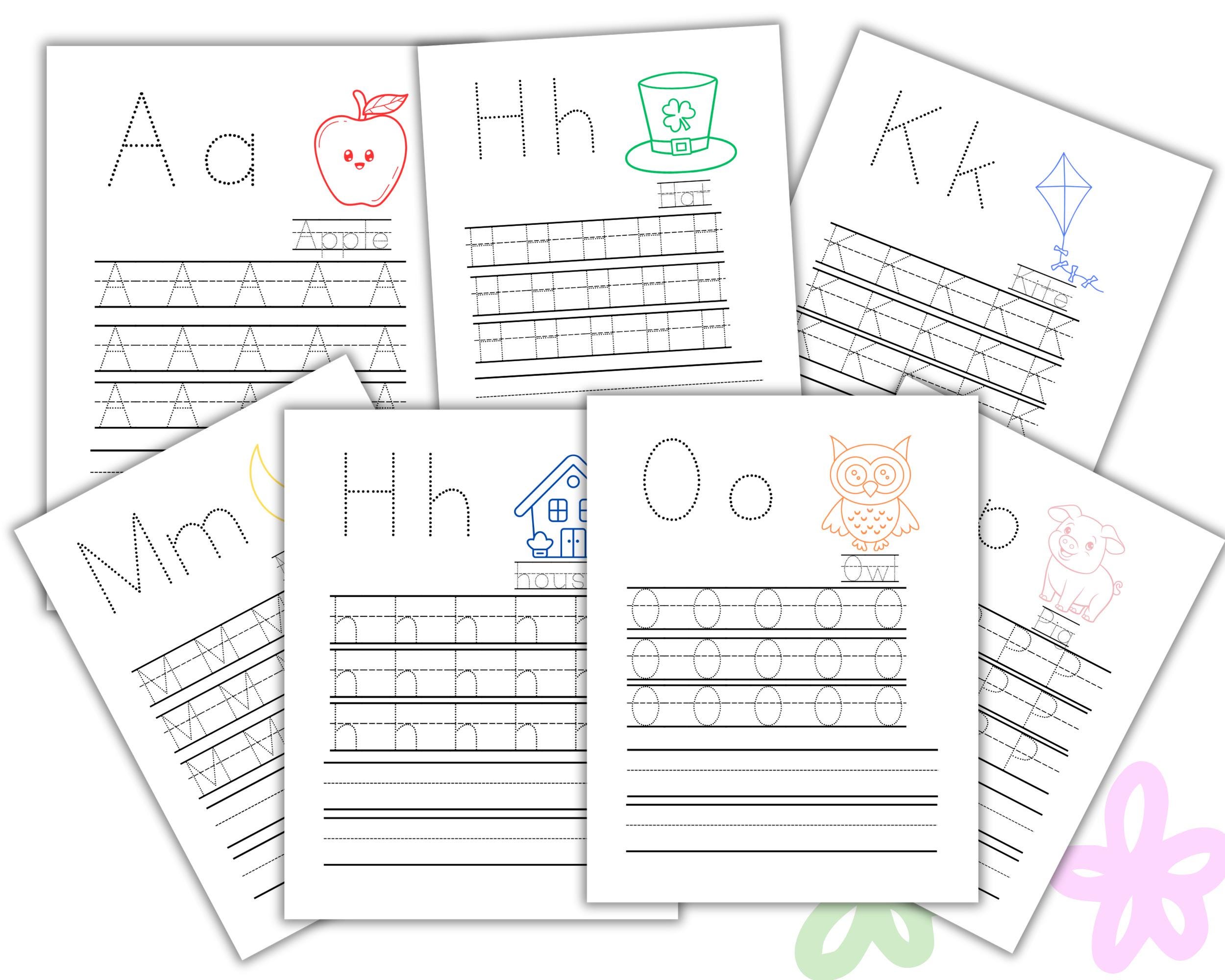 Alphabet Tracing Worksheet for Pre-k Thru First Grade Handwriting ...