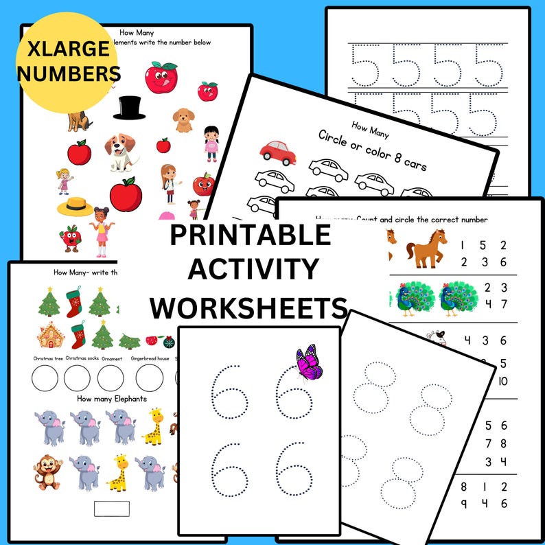Toddlers Worksheet for Learning Numbers and Counting for Classroom ...