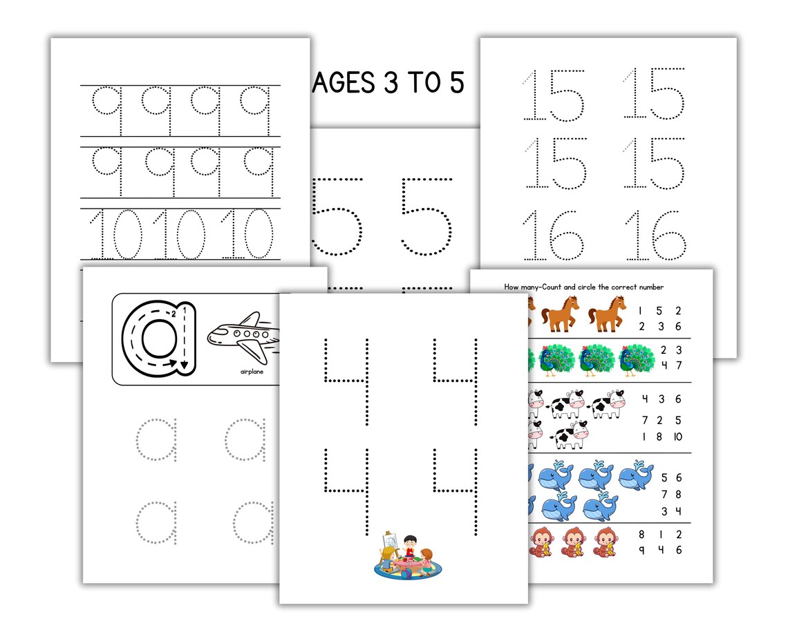 Alphabet Worksheets & Number Tracing Worksheet for Preschool Large ...