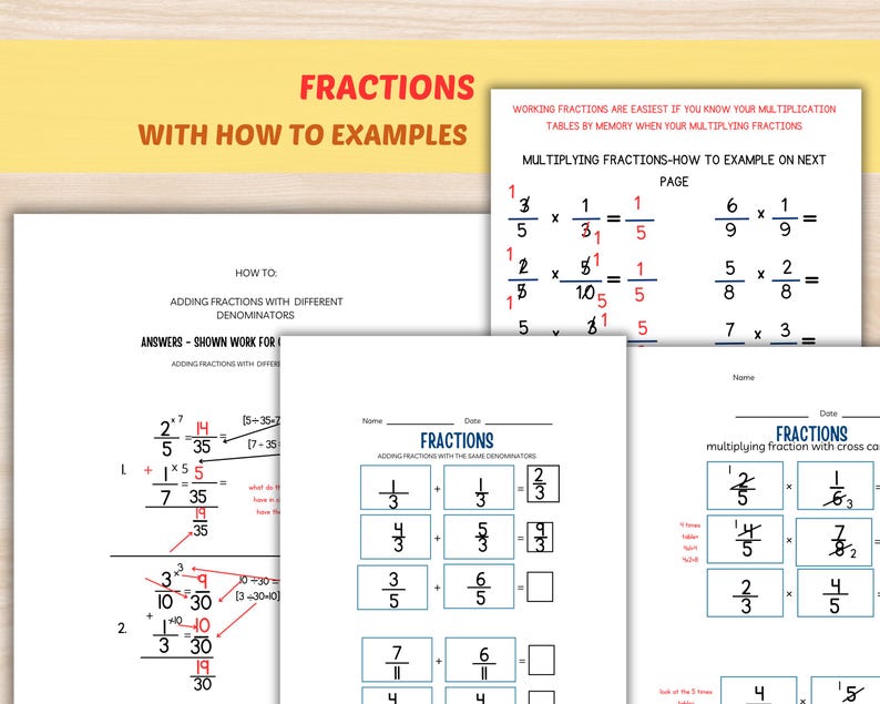 Fraction Worksheet math Worksheet for 3rd and 4th Grade Multiplication ...