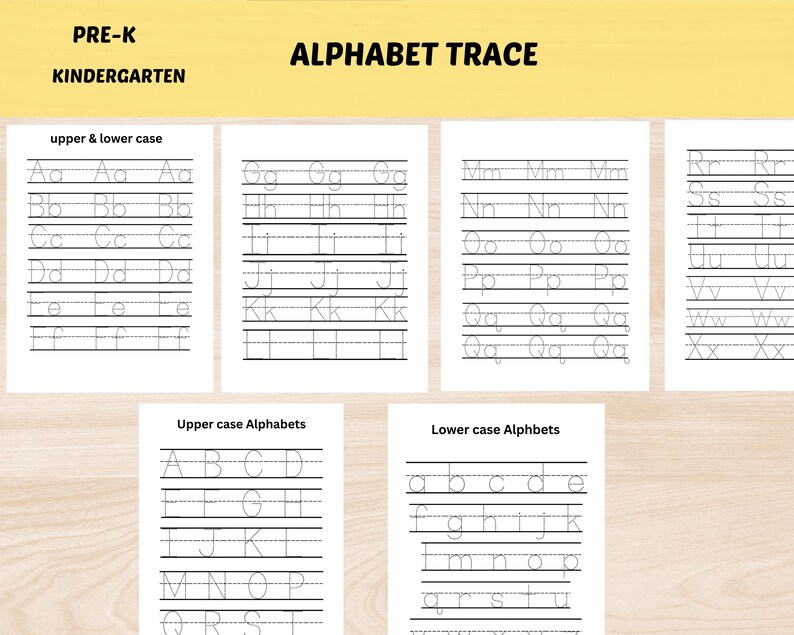 Kindergarten Alphabet Tracing Worksheet for Preschool Activity ...
