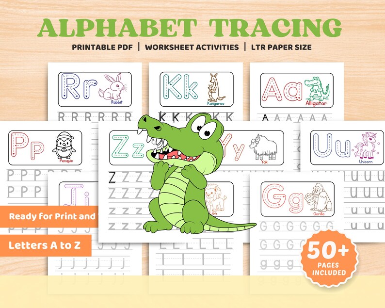 Worksheet for Pre-k Alphabet Letter Tracing Worksheet Activity for Kids ...