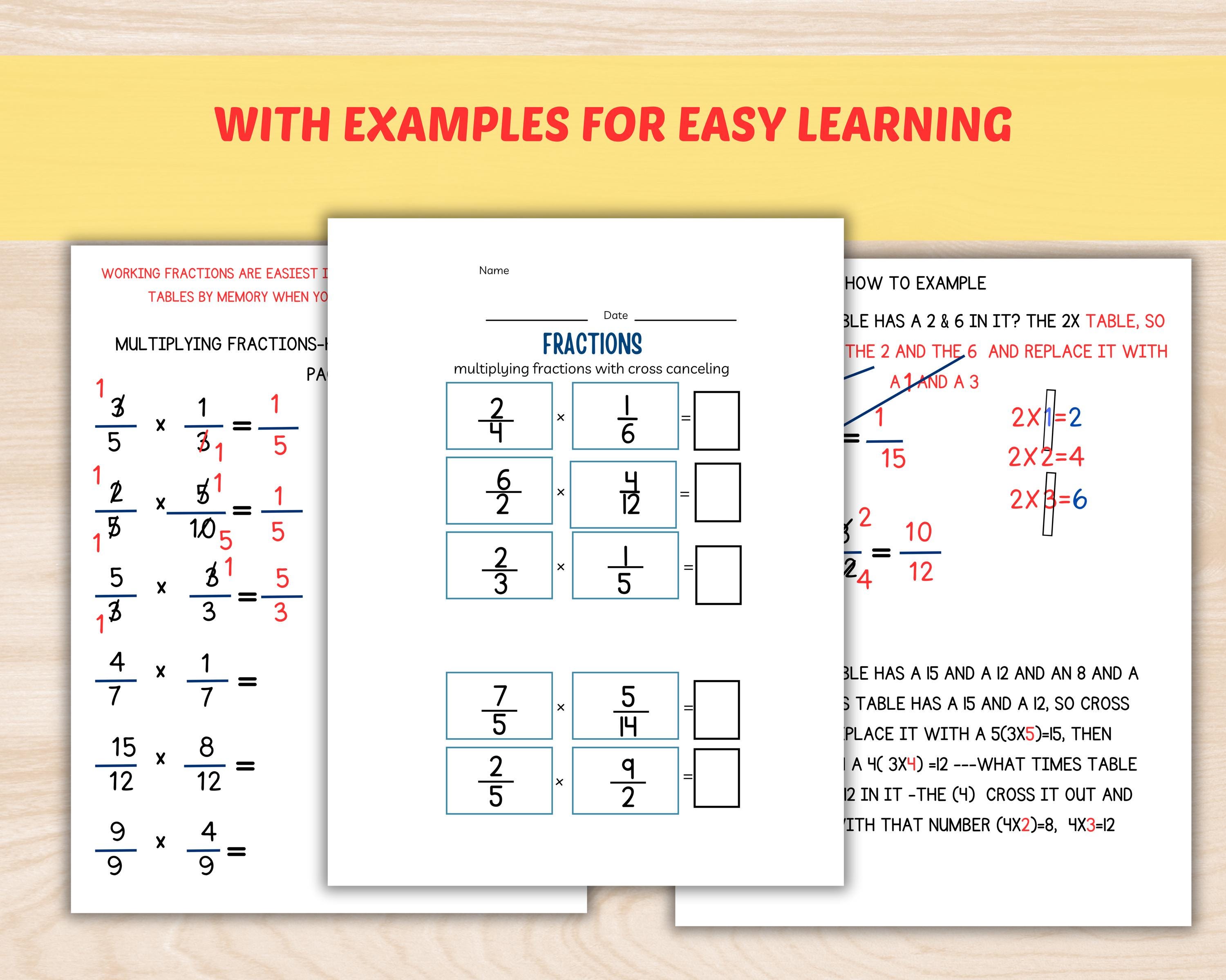 Fraction Worksheet math Worksheet for 3rd and 4th Grade Multiplication ...
