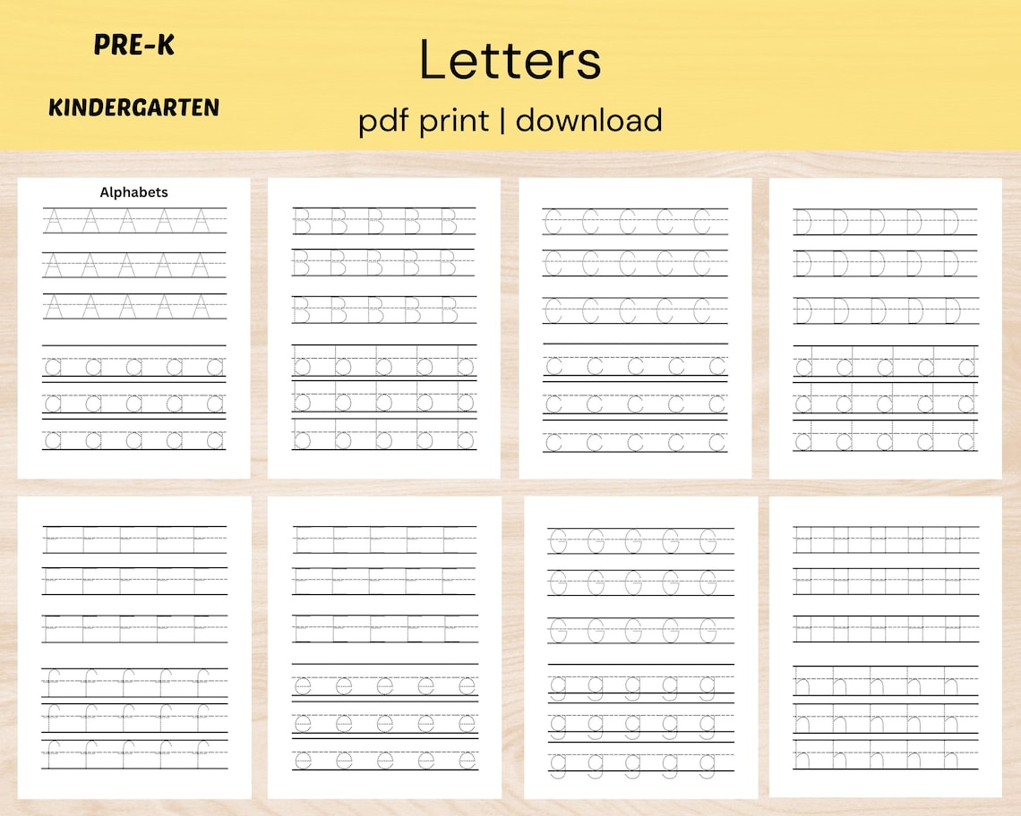 Learn the Alphabets Kindergarten Alphabet Tracing Worksheet for ...