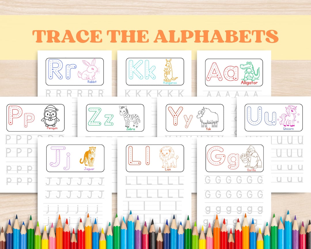 Preschool Pre-k Learning Alphabet Letter Tracing Worksheet, Printable ...