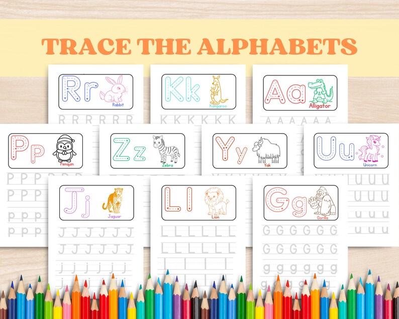 Preschool Pre-k Learning Alphabet Letter Tracing Worksheet, Printable ...