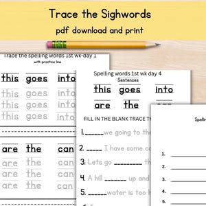 2nd Grade Sight Word Worksheet and Handwriting and Tracing Sight Words ...