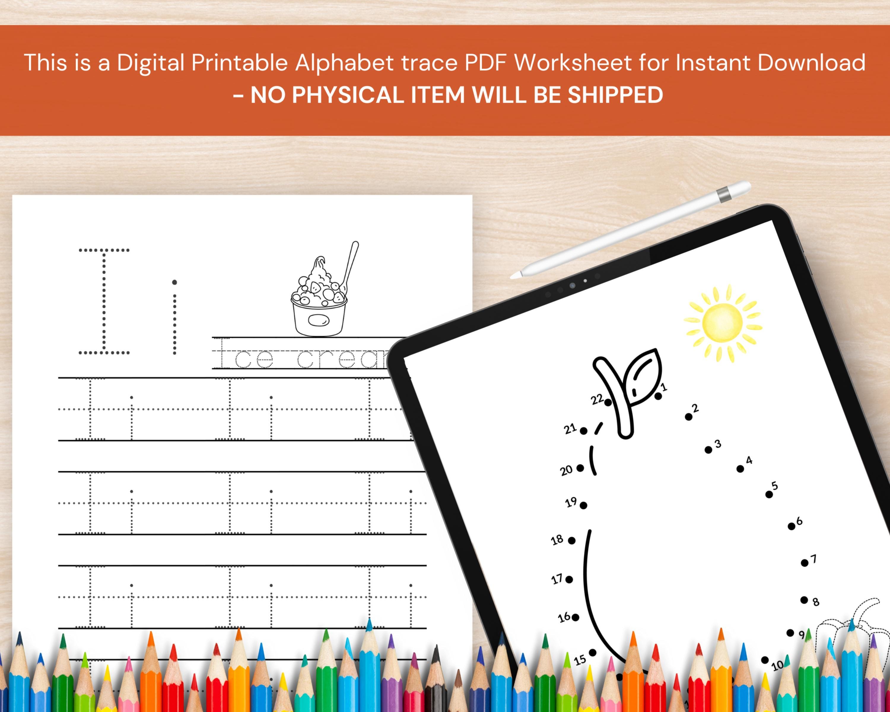 Alphabet Tracing Worksheet for Pre-k Thru First Grade Handwriting ...
