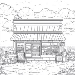 Coastal Kawaii Storefronts: Digital Coloring Book – A Creative Escape ...