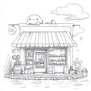 Coastal Kawaii Storefronts: Digital Coloring Book – A Creative Escape ...