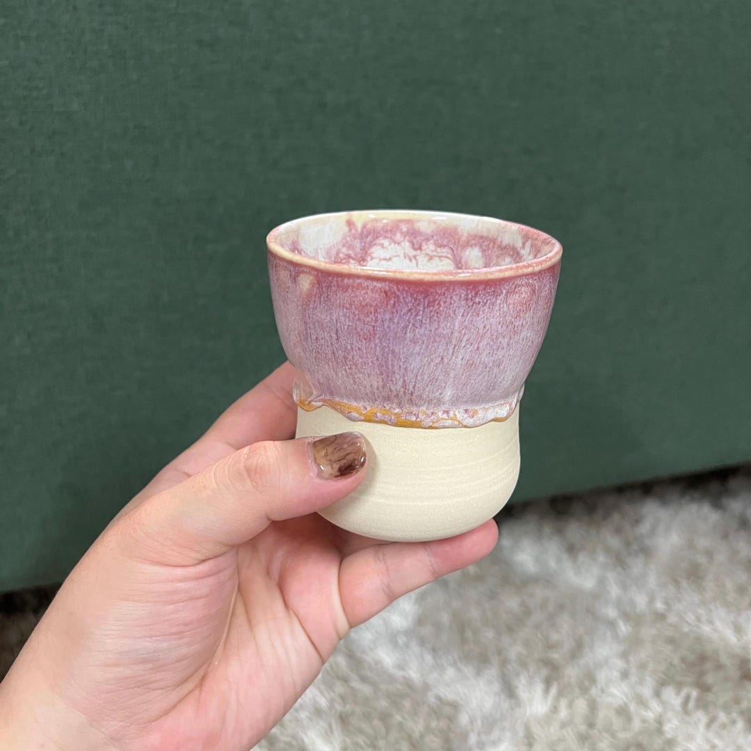 PEAR 180ml | Pink Hourglass Mug | Waisted Cup | Figure Eight Mug ...