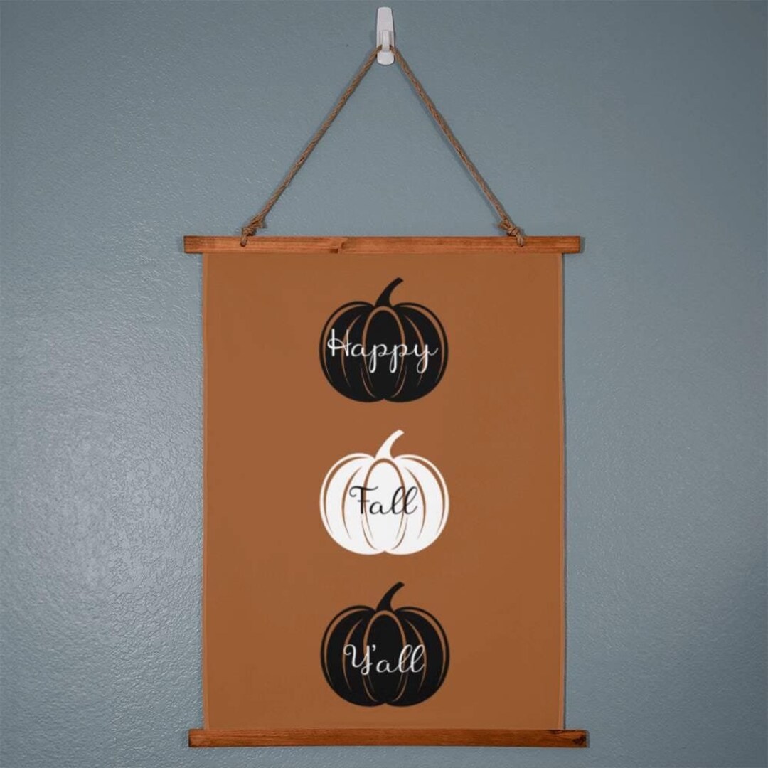 Happy Fall Y'all Wood Frames Wall Tapestry, Home Decor, Fall Decor, 36 ...