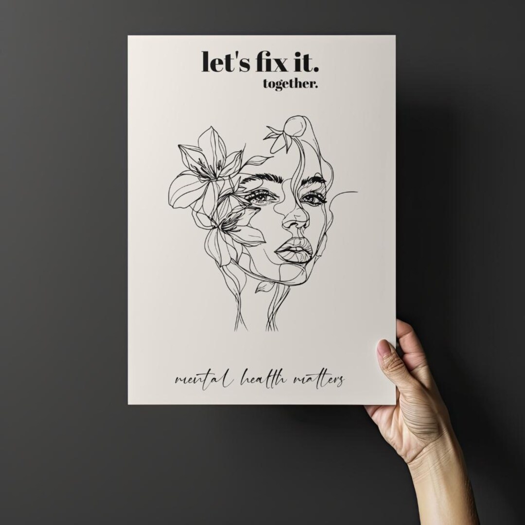 Let's Fix It, Together. Premium Poster Mental Health Matters - Etsy