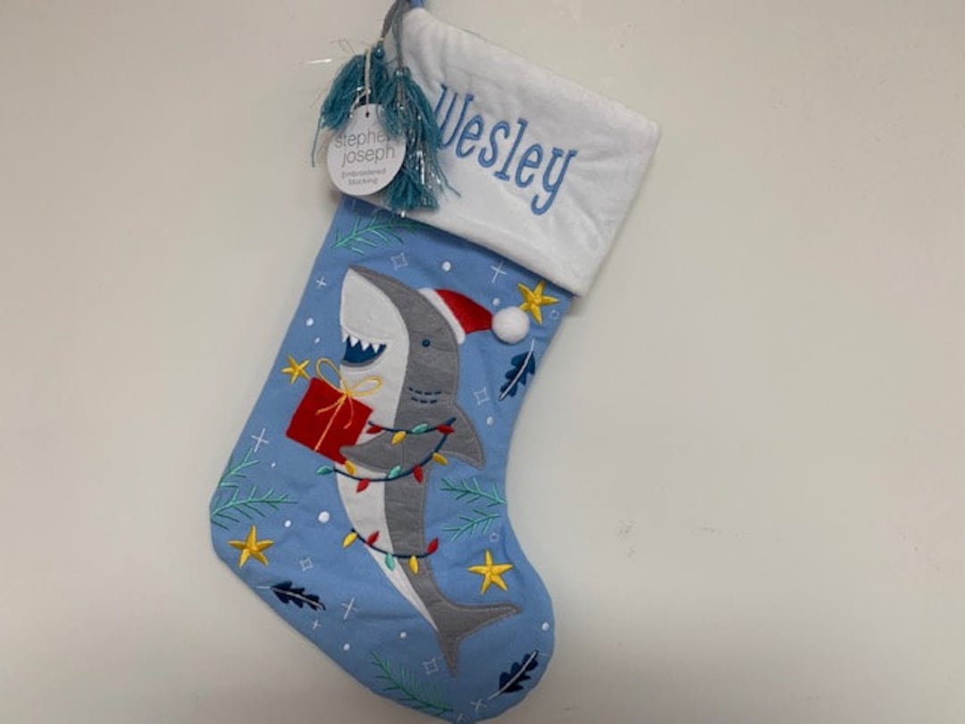 Personalized Stephen Joseph Christmas Stocking Shark - Etsy