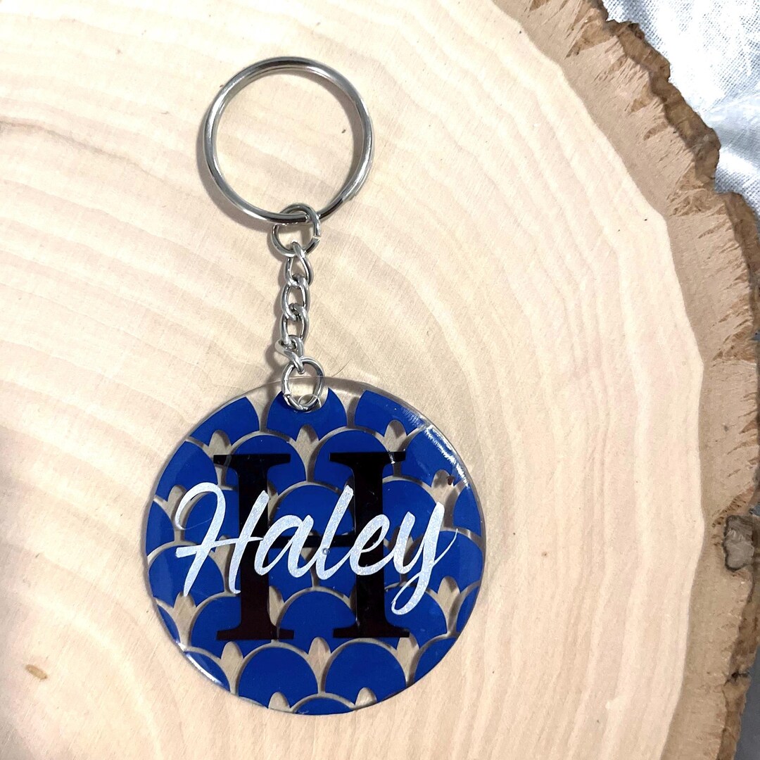 Personalized Name and Initial Keychain Gift, Unique Handmade Accessory ...
