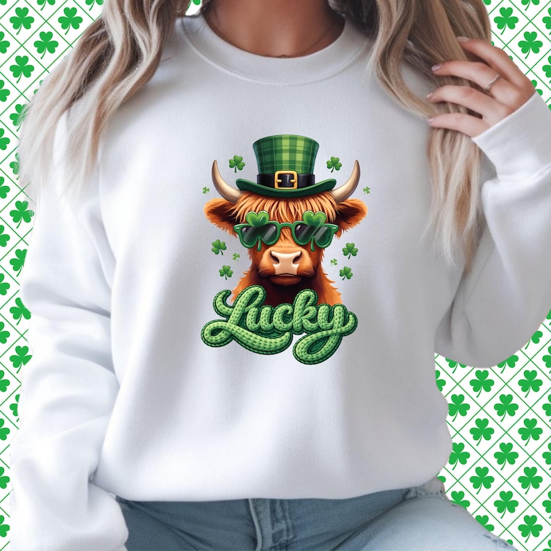 Highland Cow PNG, St Patrick's Day PNG, Holiday, Lucky, Irish ...