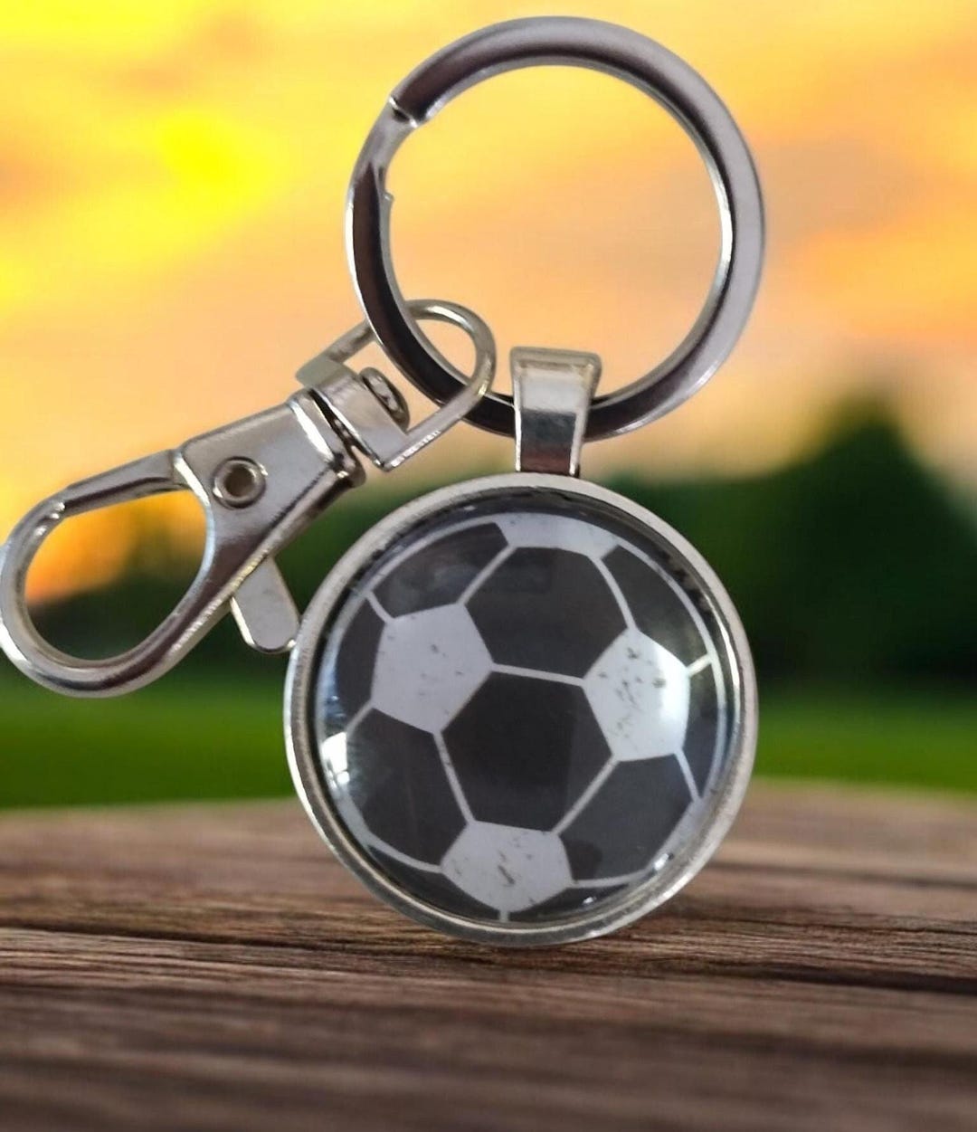 Soccer Ball Keychain, Custom Keychain, Gift for Soccer Player, Cabachon ...