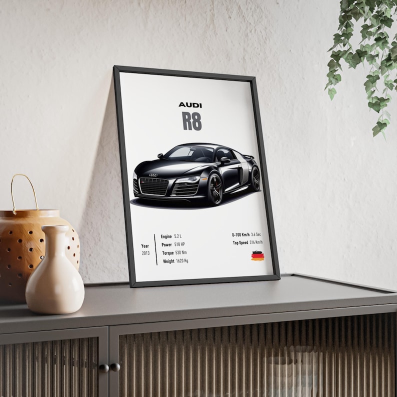 Audi R8 | Digital Print Poster | Digitally Hand Drawn Automotive ...